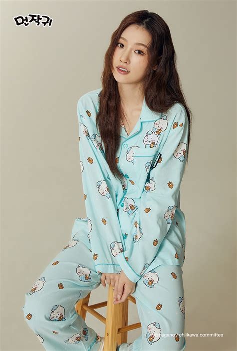 스파오 먼작귀 먼가 작고 귀여운 긴팔 잠옷 Mint Spppd49u04 위시버킷