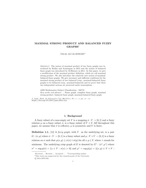 Pdf Maximal Strong Product And Balanced Fuzzy Graphs