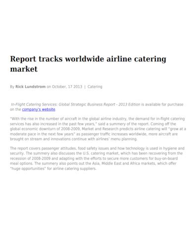 Free 5 Catering Business Report Samples Feasibility Circular Project