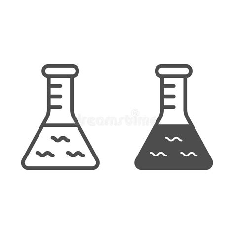 Chemistry Flask Line And Solid Icon Back To School Concept Vector Graphics Stock Vector