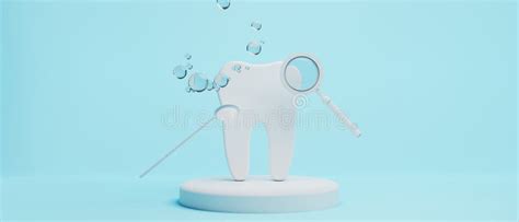 Dentist Tooth With Tools Of Medical Health Care For Dental Clinic