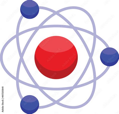 Colorful Abstract Vector Illustration Of Atom Model With Electrons Orbiting Nucleus