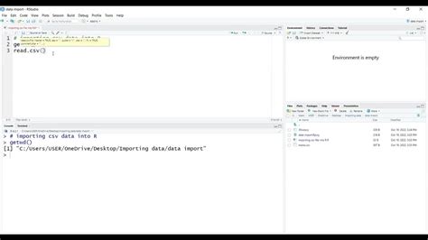 Importing A Csv File Into R Youtube