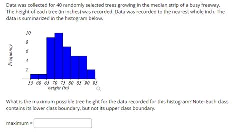 Solved Data Was Collected For 40 Randomly Selected Trees