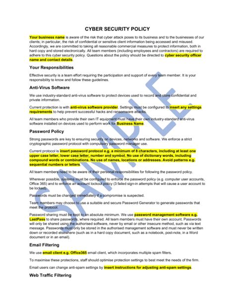 Security Awareness Policy Template