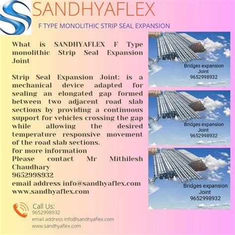 Depth 80mm F Type Strip Seal Expansion Joint At ₹ 3000 Meter F Type Monolithic Strip Seal