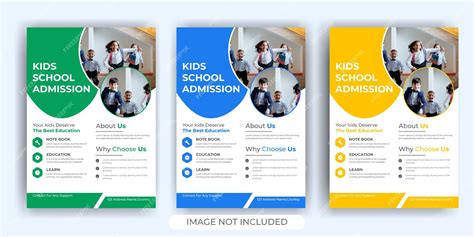 학교 입학 교육 전단지 및 포스터 디자인 서식 파일 프리미엄 벡터