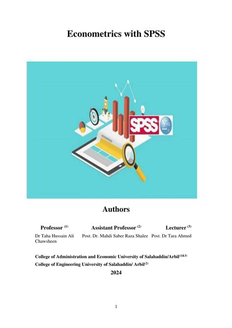 PDF Econometrics With SPSS