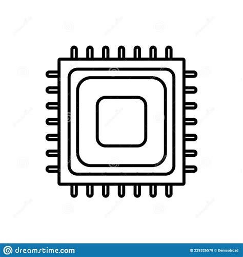 Chip Vector Icon Set Microchip Illustration Symbol Collection Cpu Sign Core Logo Stock Vector