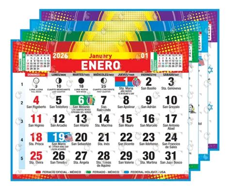Plantilla Calendario Mensual Santoral 2026 Vector Editable Meses Sin