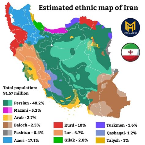 Iran Population Map Guide Of The World