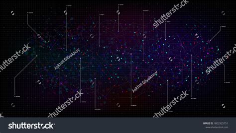 Big Data Visualization Nebula Multicolored Particles Stock Vector Royalty Free 1802925751