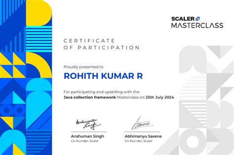 Rohith Kumar R On Linkedin Certificate Java Collection Framework