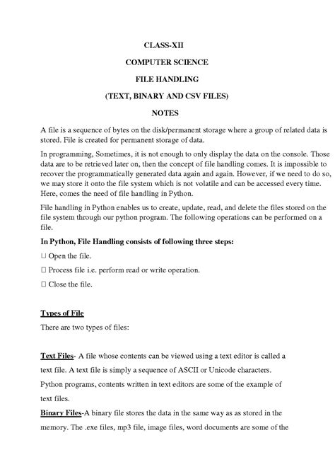 Solution 12 Computer Science File Handling Notes Studypool