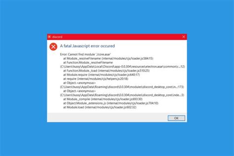 How To Fix A Fatal Javascript Error Occurred On Discord