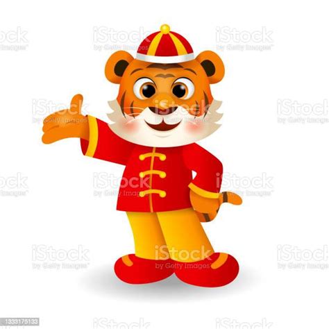 2022 년 중국 새해 중국 의상 인사말에 귀여운 만화 호랑이 벡터 0명에 대한 스톡 벡터 아트 및 기타 이미지 0명 2022년 귀여운 Istock