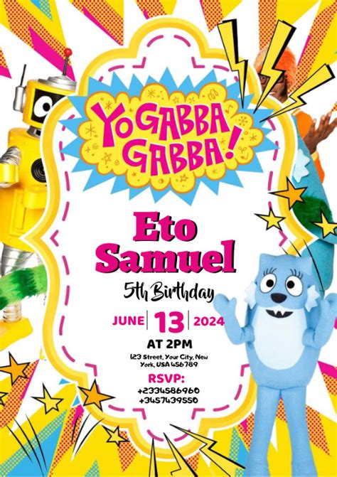 Yo Gabba Gabba Birthday Invitation Template Postermywall
