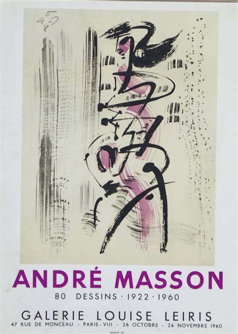 André Masson Andre Masson 80 Dessins 1922 1960 Galerie Louise Leiris