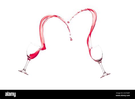 Red Wine Glass Splash Two Glasses Of Red Wine Splashing In An Arc