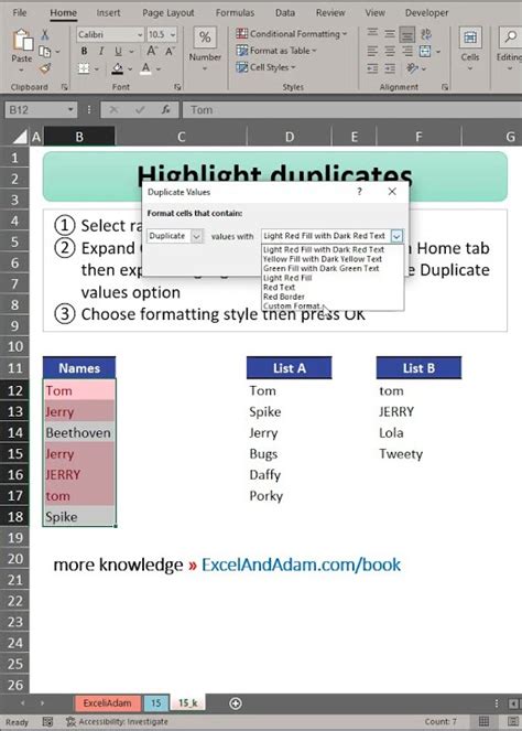 Excel In Minute Highlight Duplicates Using Conditional Formatting Youtube