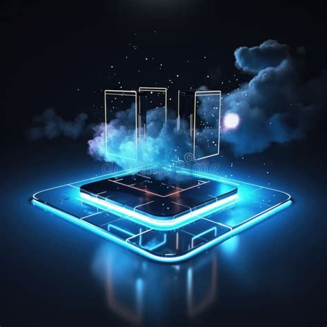 Cloud Computing Transfer Big Data On Internet Futuristic Digital