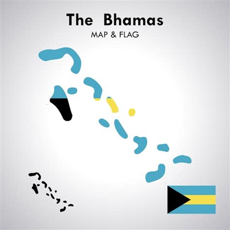 바하마 국기 및 지도 디자인 지도 플래그 벡터 파일 프리미엄 벡터