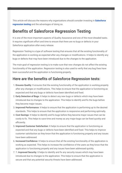 Ppt Reaping The Benefits Of Salesforce Regression Testing Powerpoint Presentation Id12193472