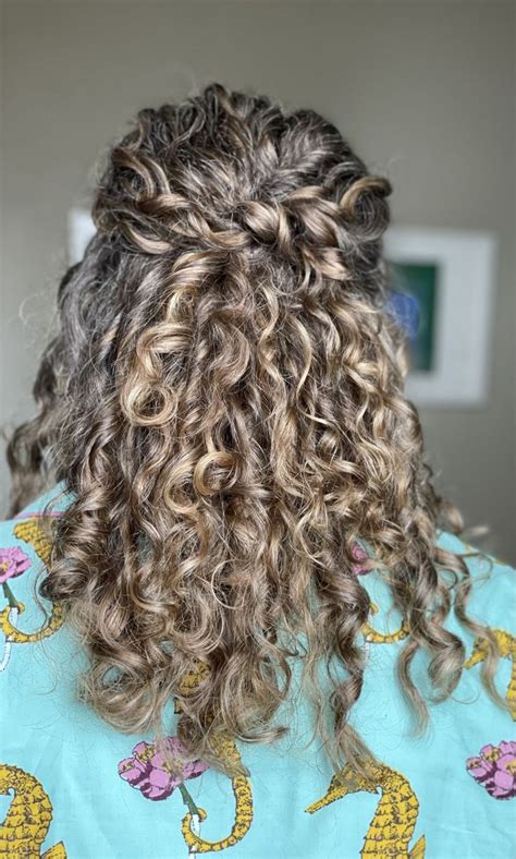 Curly Half Up Half Down Hairstyle For Weddings