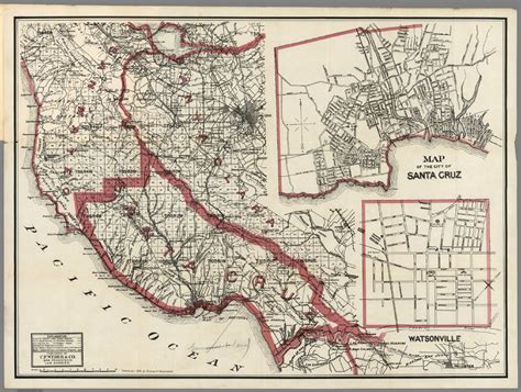 Webers Map Of Santa Cruz County California Showing Towns Steam And