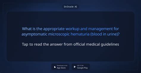 What Is The Appropriate Workup And Management For Asymptomatic