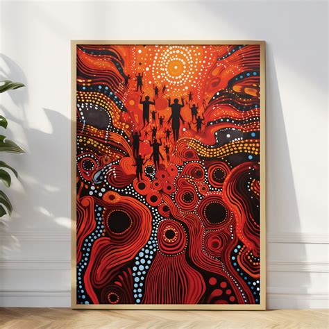 Cultural Aboriginal Art Print Australian Indigenous Wall Decor Etsy