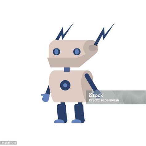 재미 있은 서 아이의 스마트 로봇 플랫 스타일 벡터 일러스트 레이 션 공학에 대한 스톡 벡터 아트 및 기타 이미지 공학 과학 귀여운 Istock