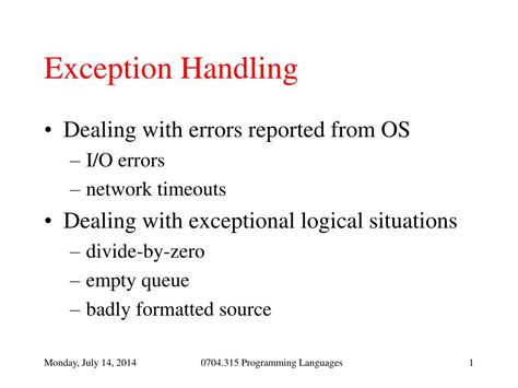 Ppt Exception Handling Powerpoint Presentation Free Download Id