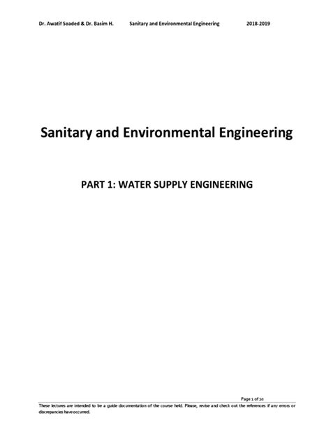 04 Water Supply Engineering Lecture 4 Water Distribution Systems 2019 2020 Pdf Pdf Water