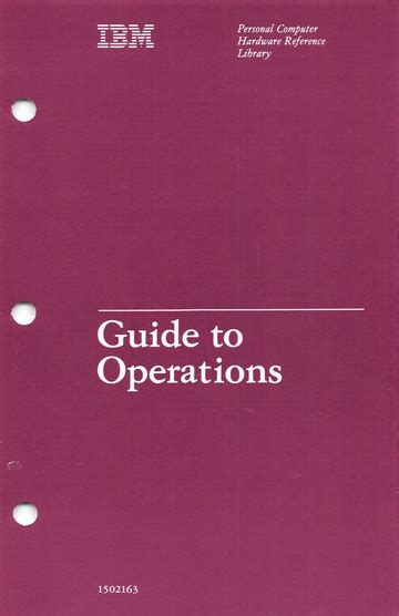 Ibm Guide To Operations Personal Computer At 1502163 International Business Machines Free
