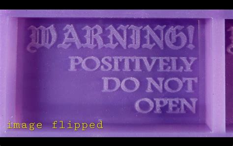 Warning Creepy Sign 4 Cell Silicone Mould For Wax Resin Soap Etc