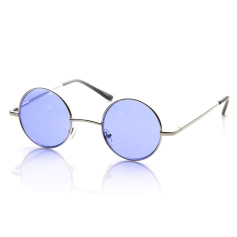 Small Lennon Round Circle Color Lens Metal Sunglasses 8702 Metal