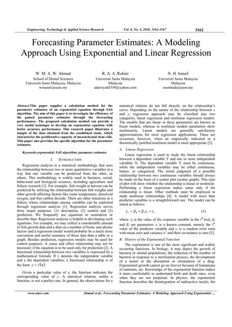 Pdf Forecasting Parameter Estimates A Modeling Approach Using