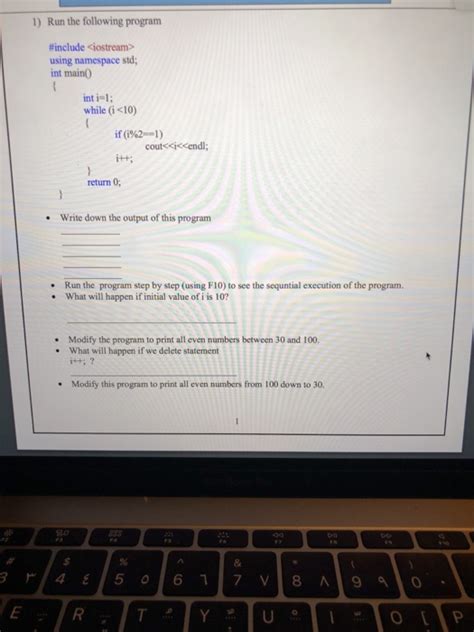 Solved 1 Run The Following Program Include Using