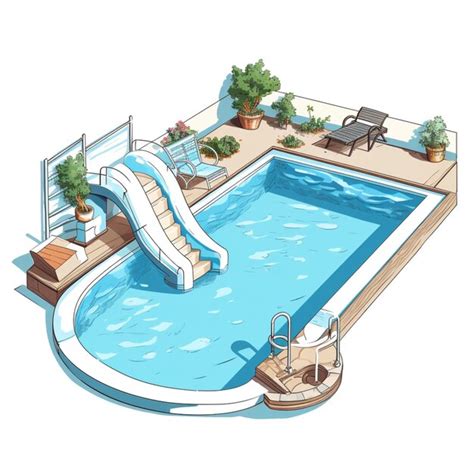 Premium Photo Illustration Of A Water Slide In A Swimming Pool With A