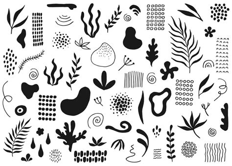 Set Of Hand Drawn Shapes Collection Of Organic Shapes Logo Backgrounds Abstract Design