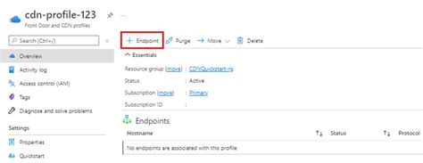Início Rápido Criar Um Perfil E Um Ponto De Extremidade Da Rede De