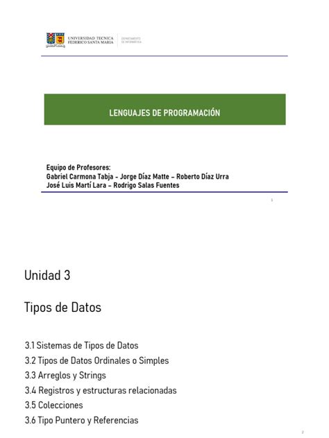 3 Sistemas De Tipos De Datos Pdf Puntero Programación De