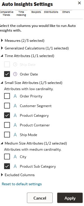 Customize Auto Insights In Oracle Analytics