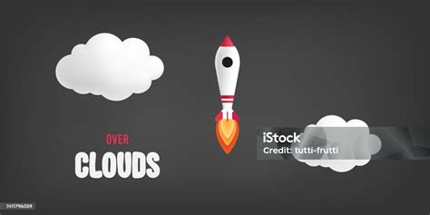 구름 을 통해 비행 로켓 3d 그림 3차원 형태에 대한 스톡 벡터 아트 및 기타 이미지 3차원 형태 Launch Party 개념 Istock