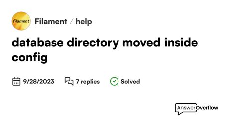 Database Directory Moved Inside Config Filament