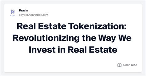 Real Estate Tokenization R Spydra Blockchain