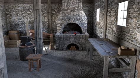 Medieval Armory And Smithy Building 3d Model Turbosquid 2030756
