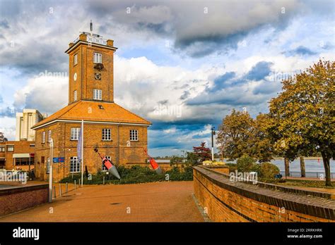 Brick Building With Signal Tower Of The Historic Semaphore Now Used As