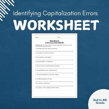 Identifying Capitalization Errors Worksheet By Academic Worksheets